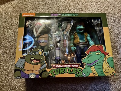 NECA TMNT Slash & Leatherhead Teenage Mutant Ninja Turtles Cartoon ...