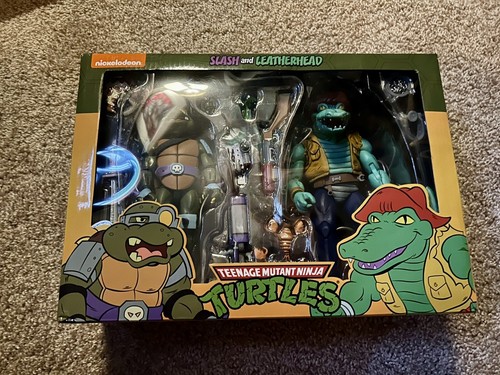 NECA TMNT Slash & Leatherhead Teenage Mutant Ninja Turtles Cartoon ...