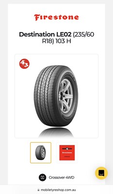 Firestone: Destination LE02 - 235/60 R18 103H | eBay Australia