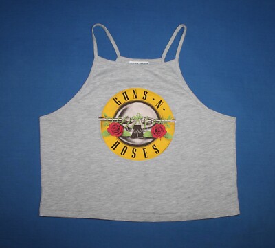 Guns N' Roses Halter Top Shirt Hard Rock Band Gray Women's Tee Large | eBay
