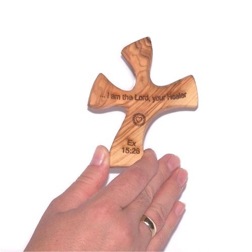 Olive wood Healing Cross - complete Package with Prayers and ...