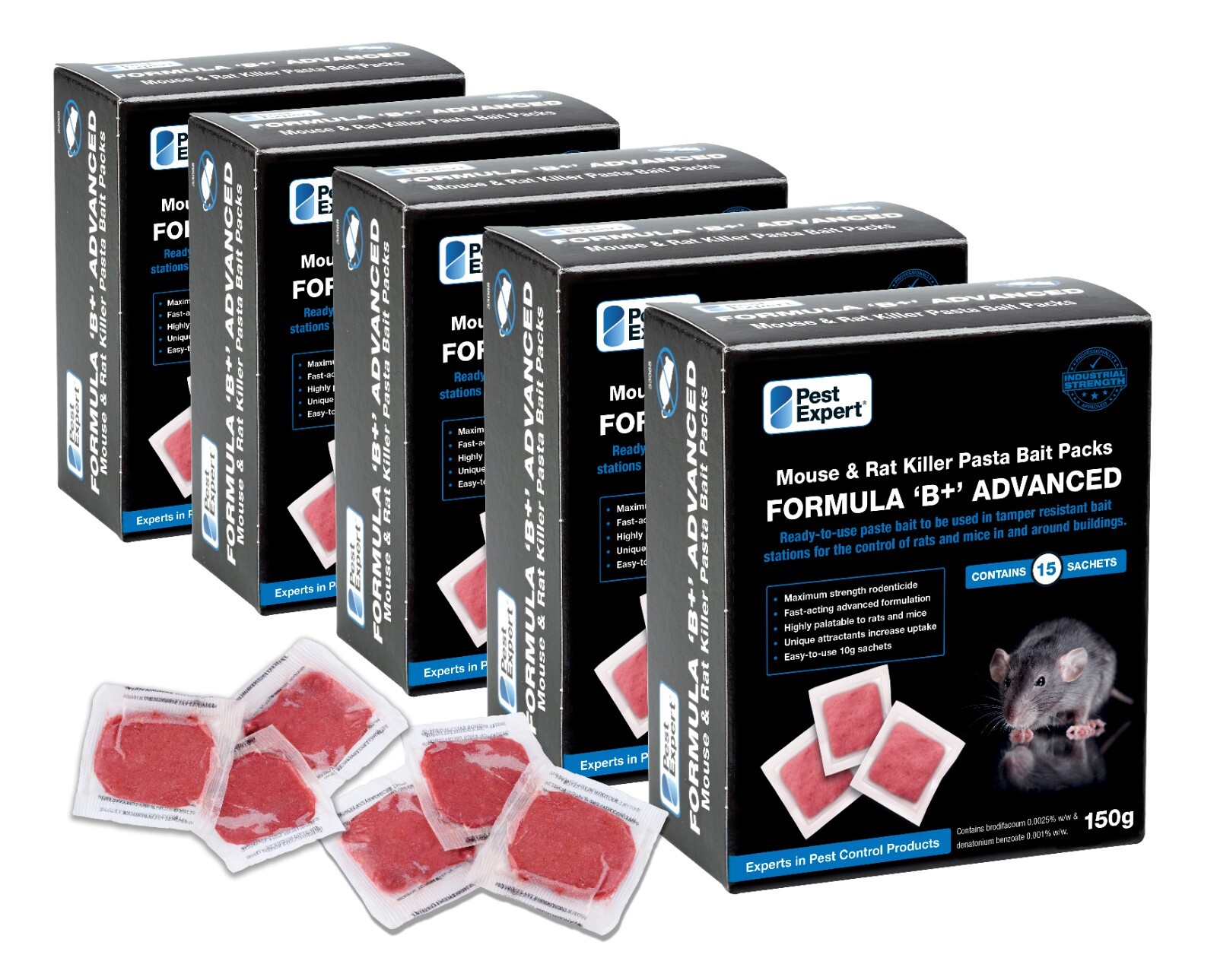 Pest Expert® Rat Poison Killer Pasta Paste Bait - 1.5Kg 150 Sachets Max ...