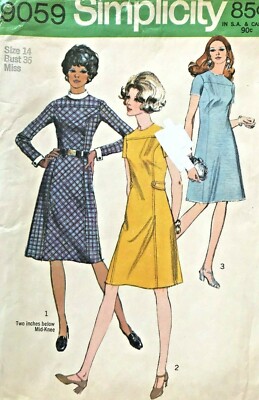 1970's VTG Simplicity Misses' Dress Pattern 9059 Size 14 UNCUT | eBay
