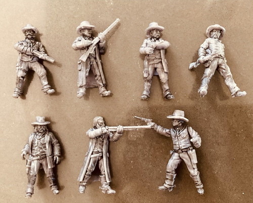 28mm Wild West Miniatures Lawmen Set of 7 Dead Man's Hand, Fistful of ...