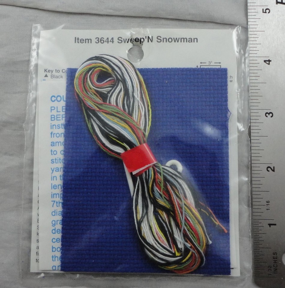 Needle Magic Sweep N' Snowman Mini Counted Cross Stitch Kit 3x3" | eBay