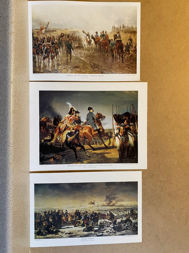 3 x Napoleonic war Napoleon Military Art print Battle of Waterloo Eylau ...