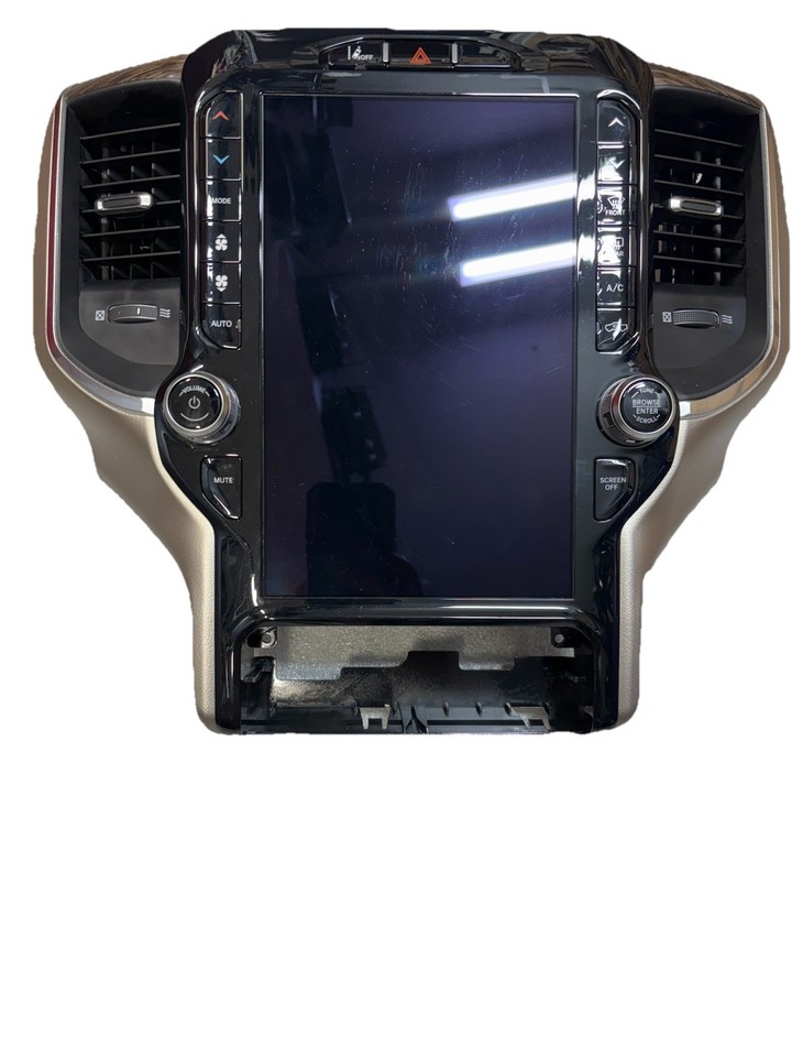 19-24 RAM 12" DISPLAY UCONNECT-5 CARPLAY GPS RADIO Module BEZEL GOLD ...