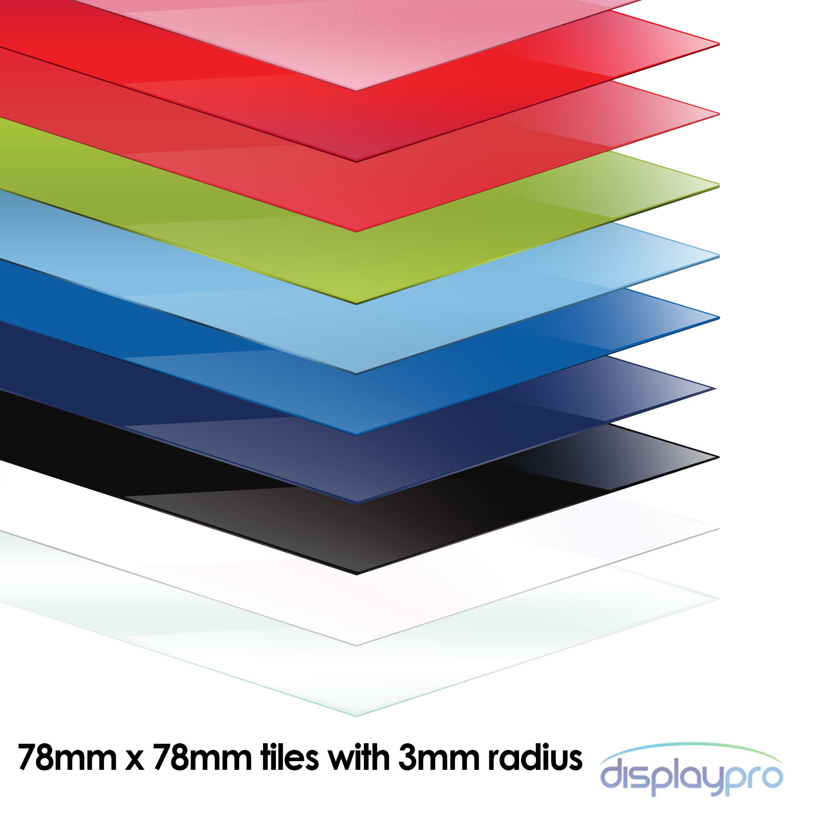 78mm x 78mm Sample Size Acrylic Mosaic Tile Squares Vanity Mirror ...