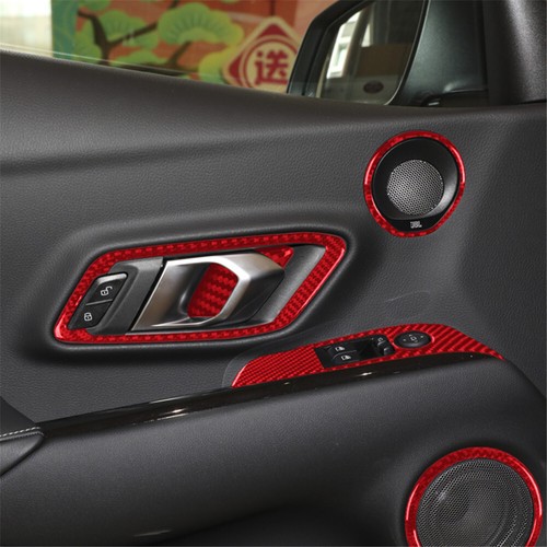 14pc Red Carbon Fiber Door Panel Sticker Trim Set For Toyot@ Supra A90 ...