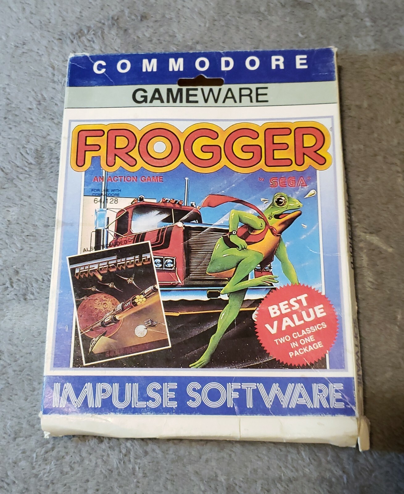 Frogger / Threshold 1986 Commodore 64 Sega Sierra Impulse CIB Box Game ...