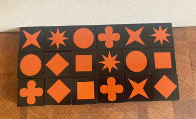 Qwirkle/Quirkle Game Replacement Tile/Piece/Block Set Orange All Shapes ...