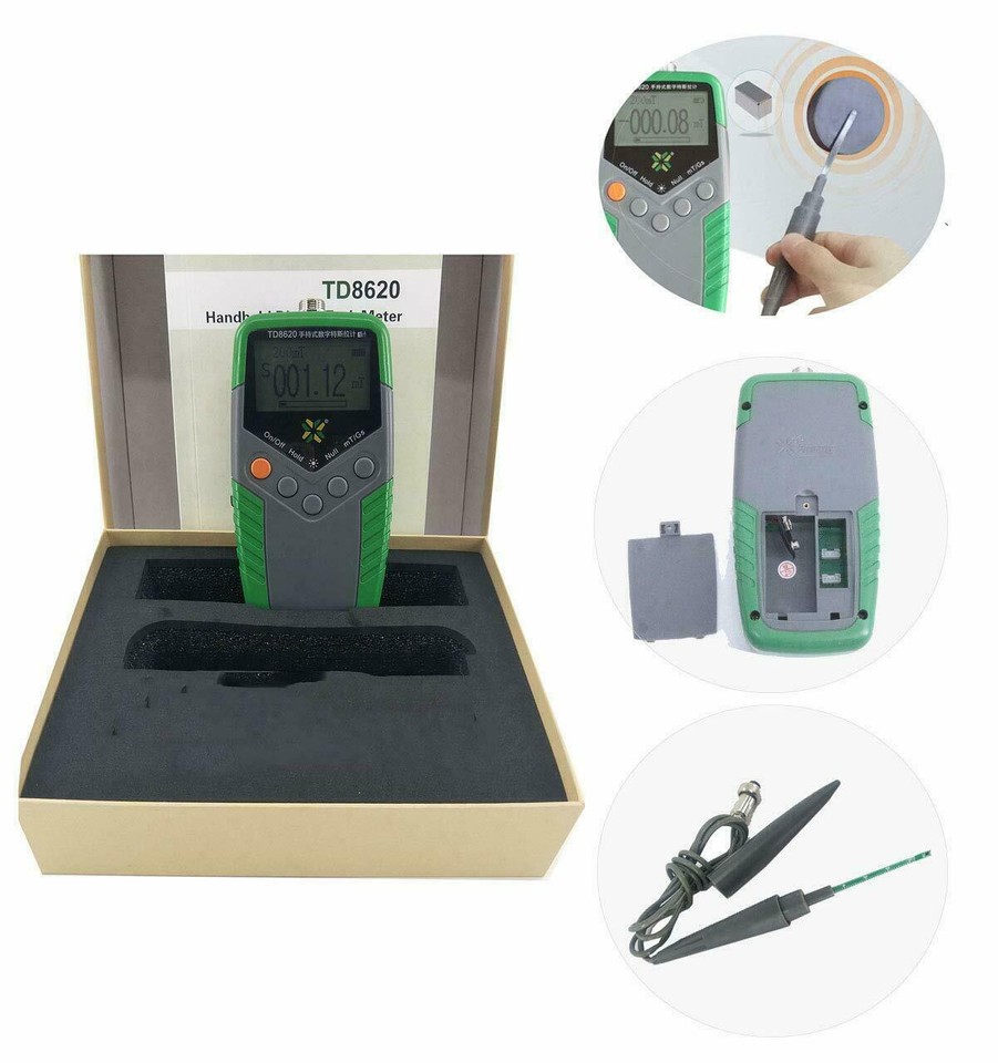 Teslameter Gauss Tesla Meter Surface Magnetic Field Tester 5% Axial ...