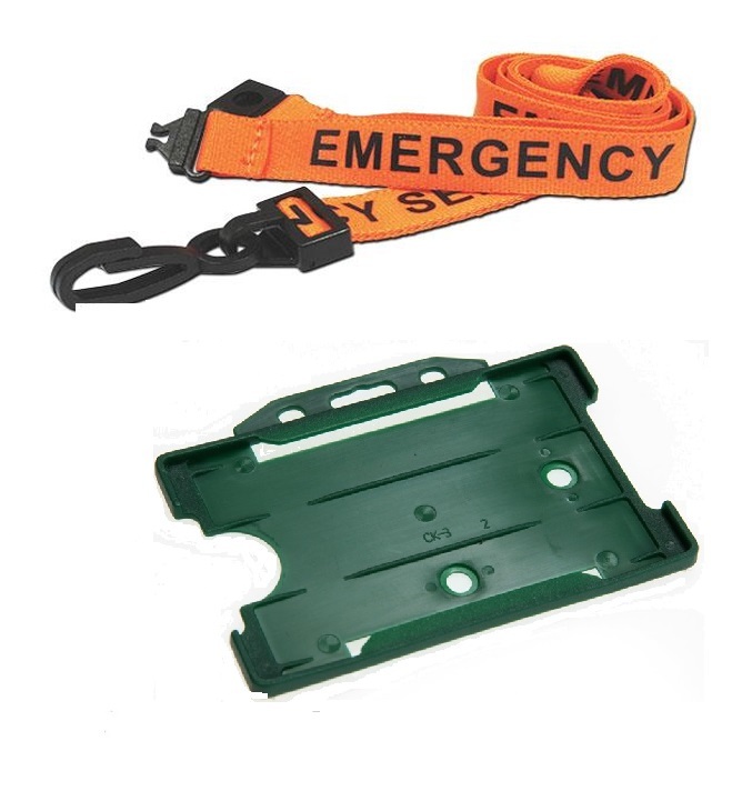 EMERGENCY SERVICES Lanyard & Landscape ID Card Holder - Police Fire ...