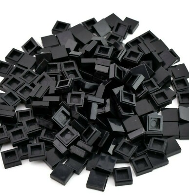 TCM BRICKS Black 1x1 Tile Smooth Flat X100 Compatible Parts fits 3070 ...