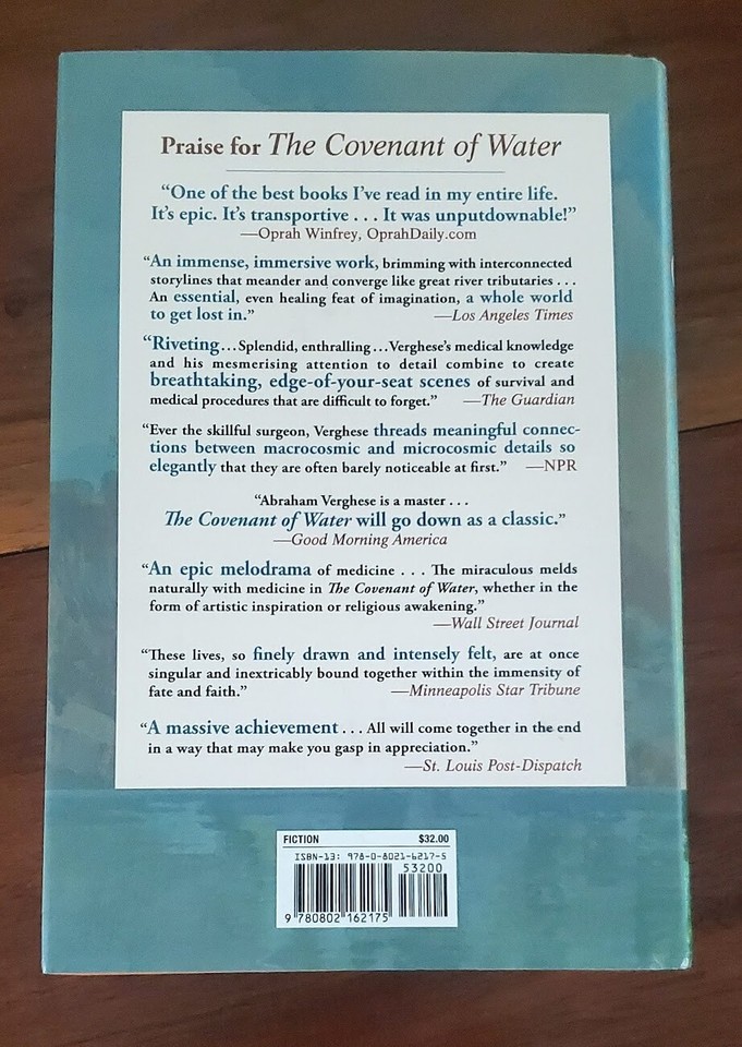 Covenant of Water : A Novel by Abraham Verghese (2023, Hardcover ...