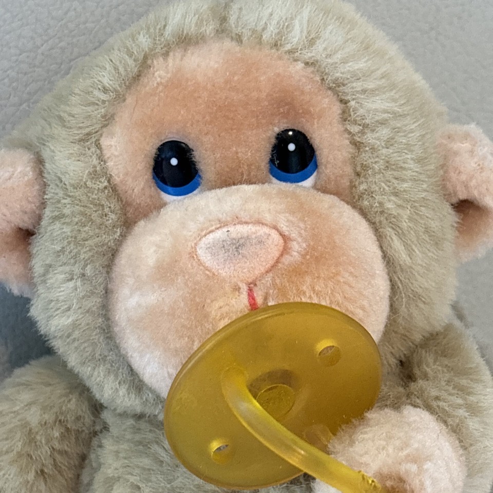 Vintage Russ Berrie Baby Chee Chee Tan Monkey Pacifier Plush Stuffed Animal 7" | eBay