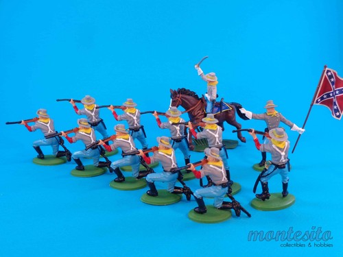 BRITAINS HERALD DSG * ACW CONFEDERATE INFANTRY SHOOTING LINE 12 FIGURES ...