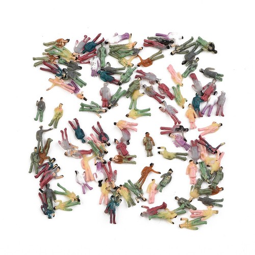 For Desks Painted Figures 100 PCS 1:200 Scale ABS Color Model People ...