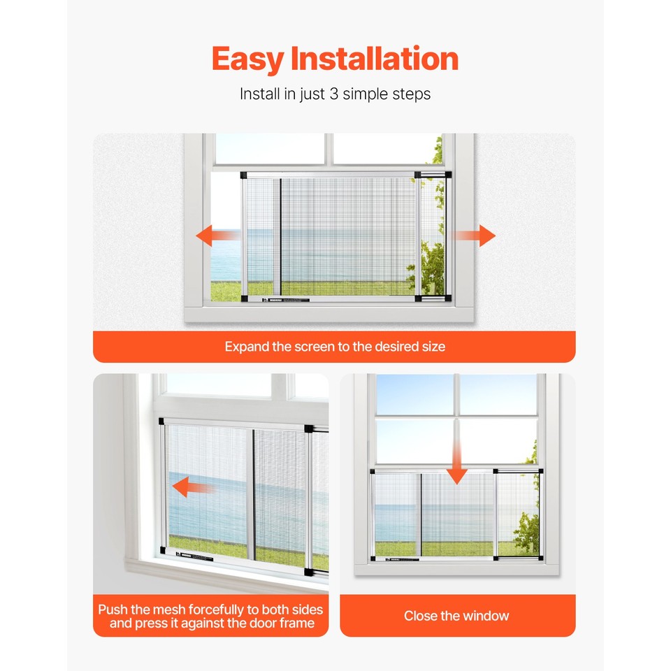 Uimoso Adjustable Expandable Window Screens, Aluminum Frame, Set of 2 ...