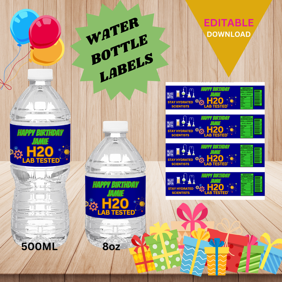Science Themed Birthday Bundle EDITable, DIGITAL Download | eBay