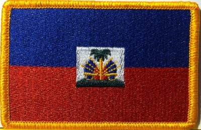HAITI Flag Embroidered Iron-On Patch Military Tactical Shoulder Emblem ...