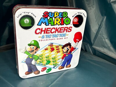 USAopoly Super Mario Vs Luigi Checkers And Tic Tac Toe Game Set NEW ...