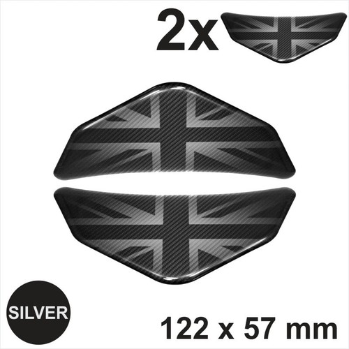 Tank Pad Union Jack Sticker Motorcycle Motorbike 3d Gel Domed Carbon ...
