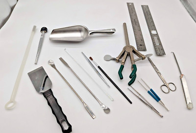 Large lot of miscellaneous laboratory tools, spatulas, clamps, tweezers, etc. | eBay