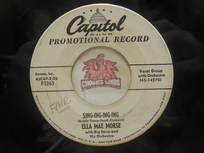 Promo! Ella Mae Morse – Sing-ing-ing-ing / When Boy Kiss Girl, 45 RPM ...