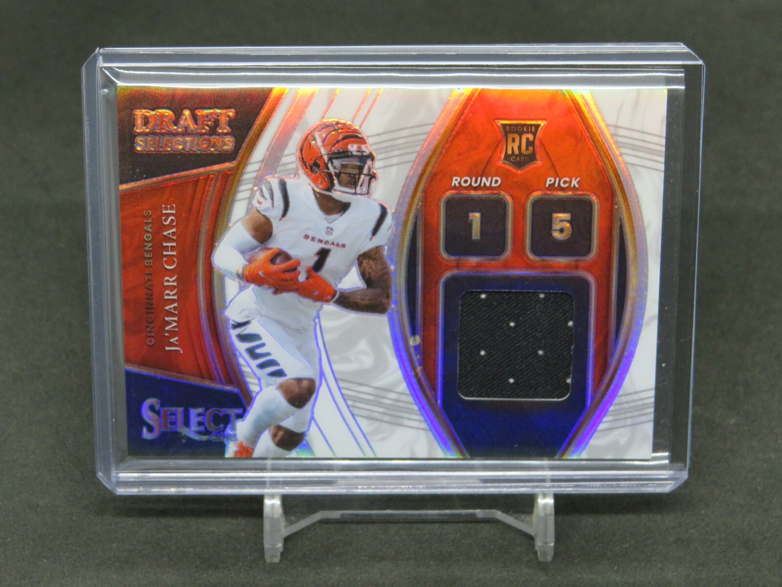 2021 PANINI SELECT JA'MARR CHASE DRAFT SELECTIONS WHITE PATCH RC /75 ...