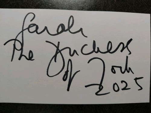 SARAH DUCHESS OF YORK Hand Signed Autograph 3X5 CARD -BRITISH ROYAL ...