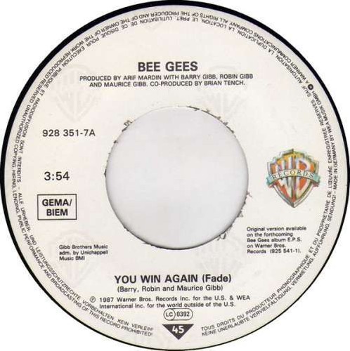 Bee Gees You Win Again 7" Single Vinyl Schallplatte 76472 | eBay