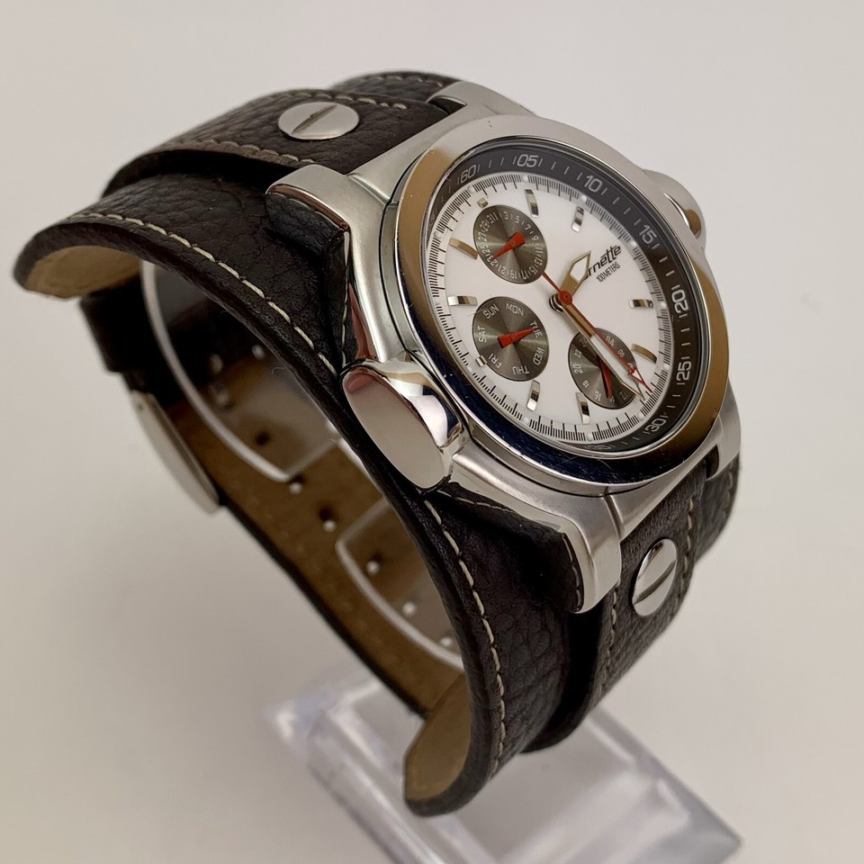 VTG Arnette Mens Watch 24H Sub Dial Stainless Bund Strap Stainless New ...