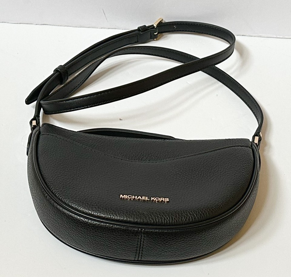 MICHAEL KORS DOVER SMALL MINI HALF MOON CROSSBODY LEATHER BAG | eBay