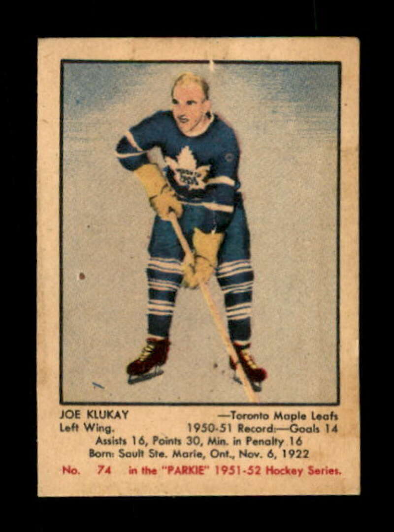 1951-52 Parkhurst #74 Joe Klukay EX+ RC Rookie Maple Leafs 539668 | eBay