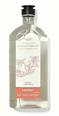 BATH & BODY WORKS AROMATHERAPY ENERGY GUAVA + ORANGE BODY WASH 10 oz ...