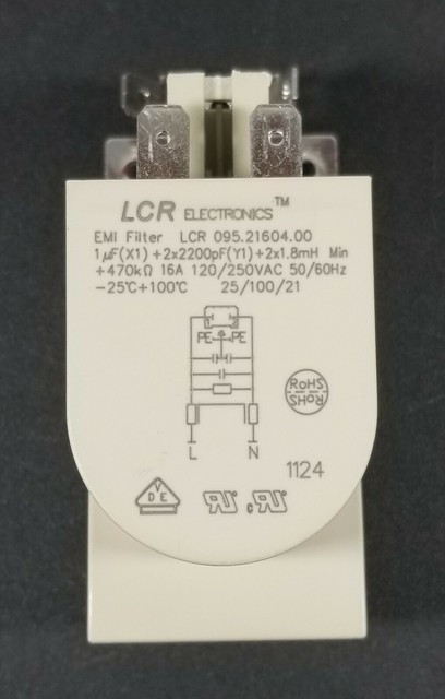 LCR Electronics EMI Filter LCR 095.21604.00 120/250VAC Noise Filter for ...