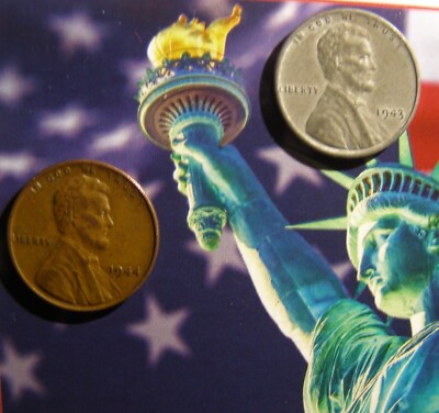 1944 Lincoln Wheat Cent (Shell Casing Penny???) - 1943 Lincoln Steel ...