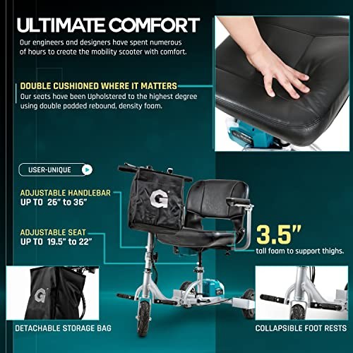 G 3 Wheel Mobility Scooter Plus - Electric Powered, Air Friendly GUT121 ...