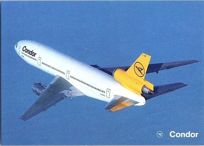 Condor DC 10-30 Aircraft Vintage Lufthansa Lithograph Postcard | eBay