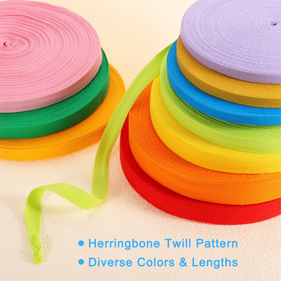 23 Yards Cotton Twill Tape, 20mm Herringbone Webbing Ribbons Dark Blue ...