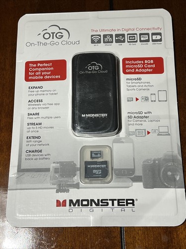 Monster Digital OTG Cloud Digital Connectivity with 8GB Micro SD Card ...