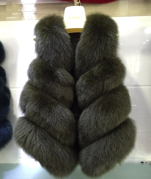 Women Fur Vest Real Natural Fur Vest Coat Real Jacket Real Fox Fur ...