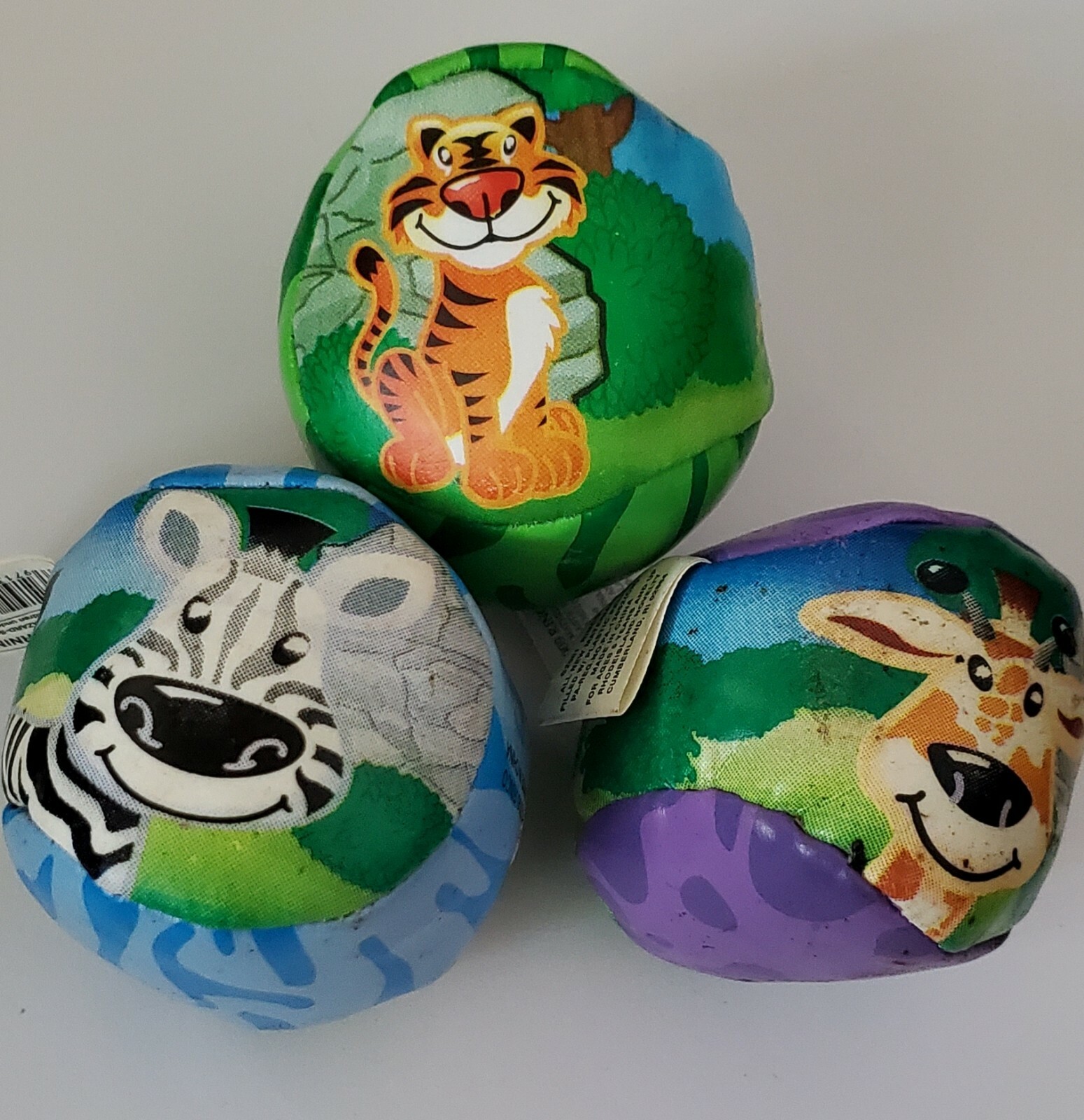 6 Zoo Animal Balls Footbags Hacky Sack Balls Kickballs Zoo Party Favors ...