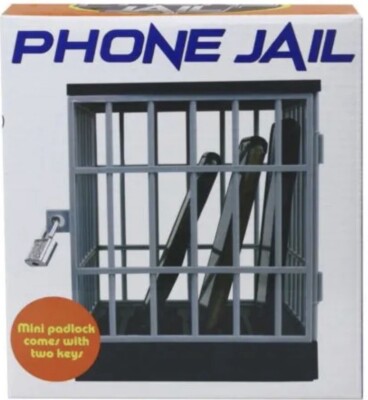 Phone Jail Lock Up Box Holds 6 Devices w/ Padlock Funny Gift or Time ...