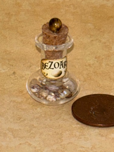 Tiny Glass Metal Potion Bottle Bezoar mini magic witch wizard Harry ...