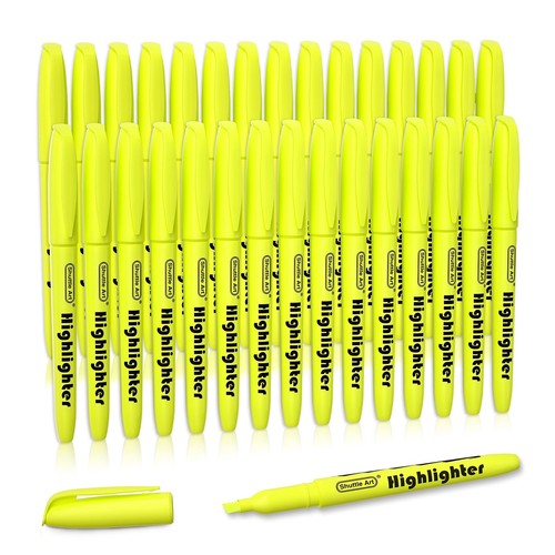 Yellow Highlighters, 30 Pack Highlighters Bright Colors, Chisel Tip Dry ...