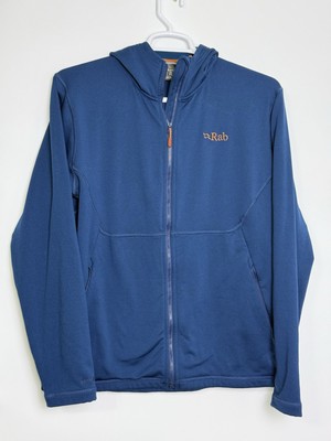 Rab Mens Blue Full Zip Hoodie Jacket Blue Orange XL Hiking Outdoor | eBay