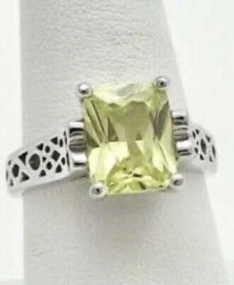 Lia Sophia “Appletini” Green Cubic Zirconia Silver Tone Ring Size 7 | eBay