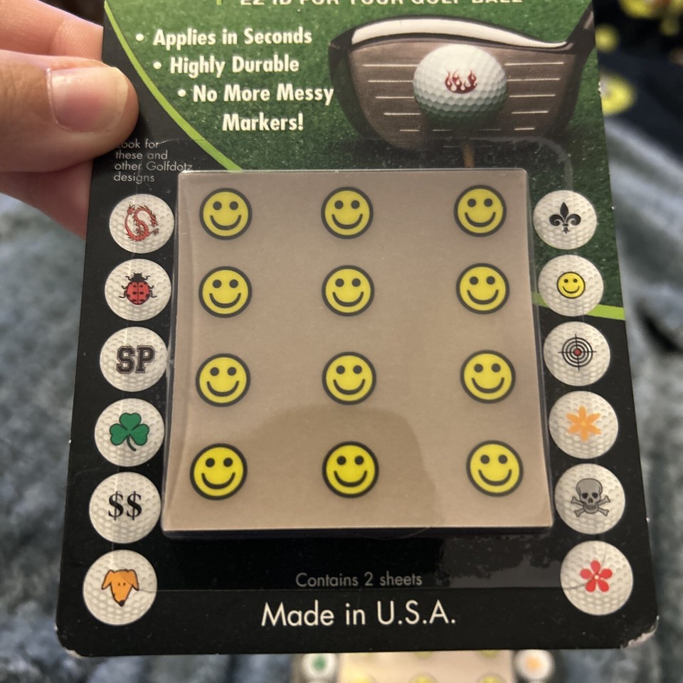 Golfdotz Be Happy , Smiley Face - Golf Ball ID - Brand New / Sealed , 1 ...